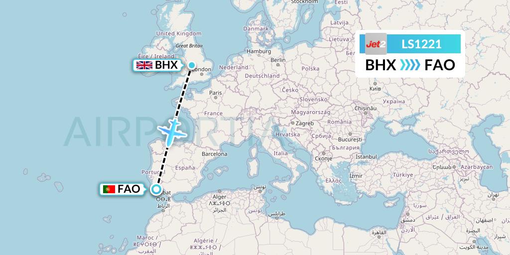 LS1221 Flight Status Jet2: Birmingham to Faro (EXS1221)