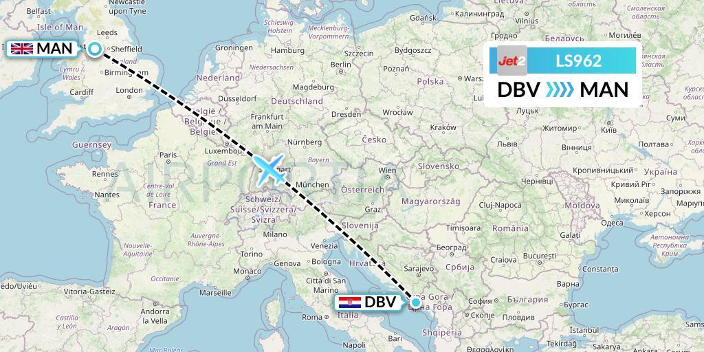 LS962 Flight Status Jet2: Dubrovnik to Manchester (EXS962)