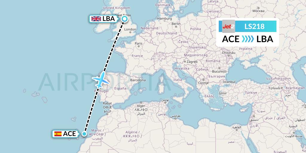 LS218 Flight Status Jet2: Lanzarote to Leeds (EXS218)