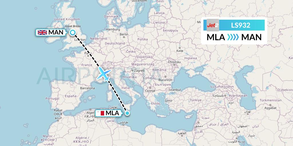LS932 Flight Status Jet2: Malta to Manchester (EXS932)