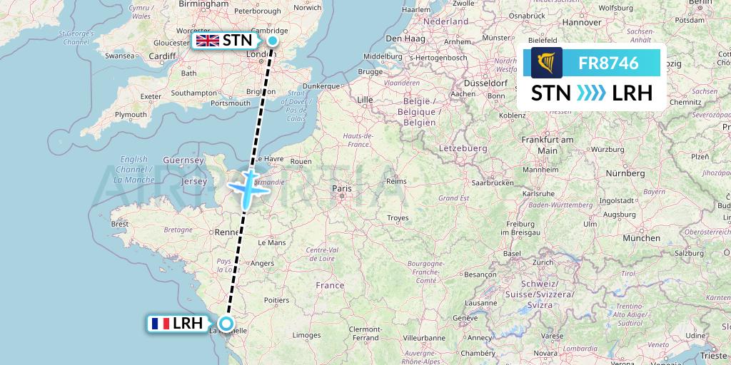 FR8746 Flight Status Ryanair: London to La Rochelle (RYR8746)