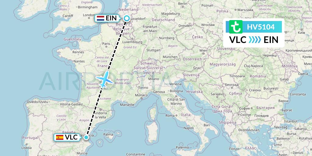 HV5104 Flight Status Transavia: Valencia to Eindhoven (TRA5104)
