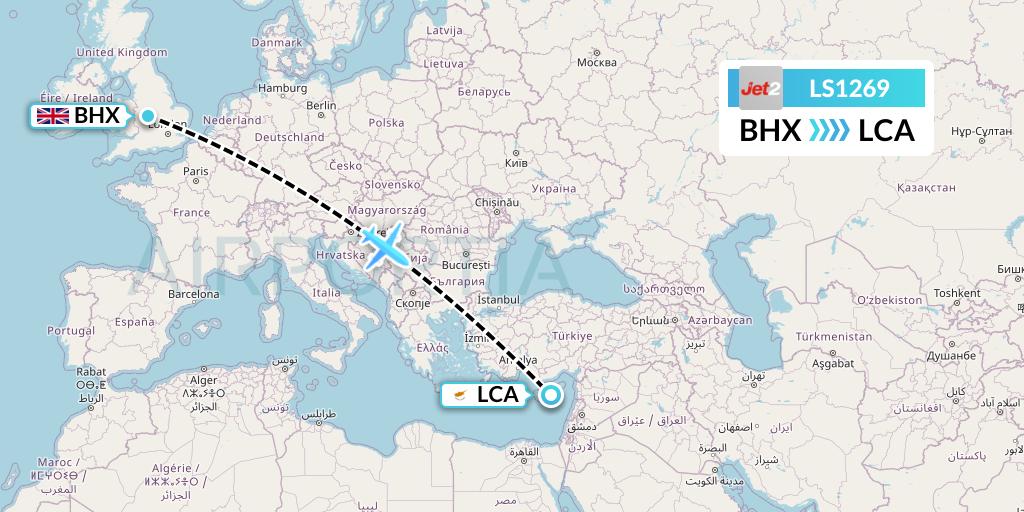 LS1269 Flight Status Jet2: Birmingham to Larnaca (EXS1269)