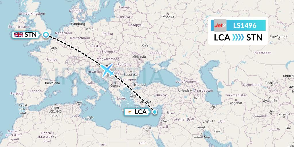 LS1496 Flight Status Jet2: Larnaca to London (EXS1496)