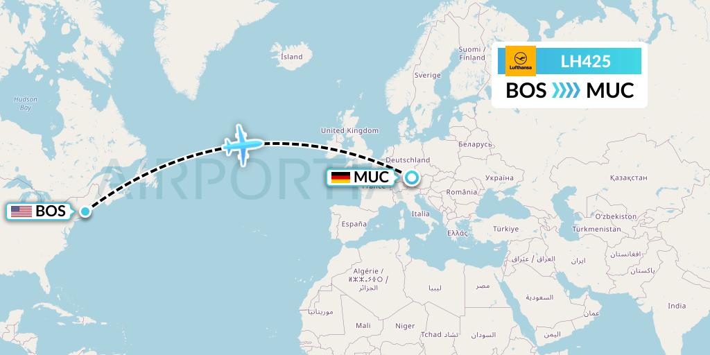 LH425 Flight Status Lufthansa: Boston to Munich (DLH425)