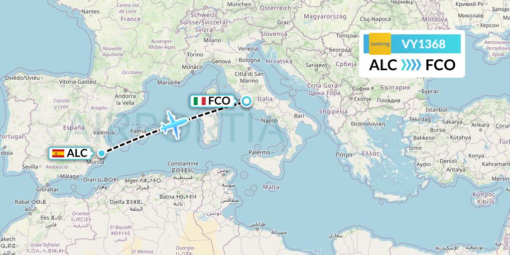 VY1368 Flight Status Vueling: Alicante to Rome (VLG1368)