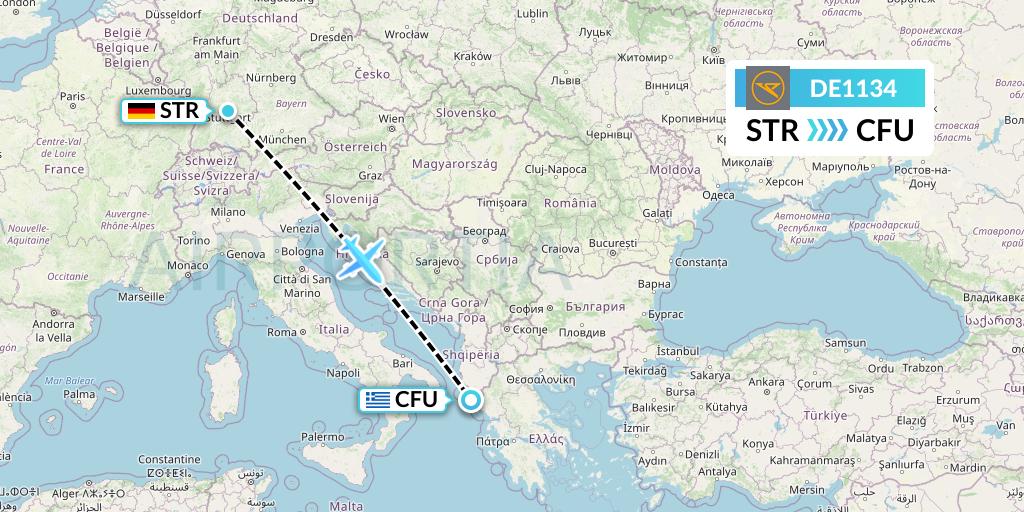 DE1134 Flight Status Condor: Stuttgart to Corfu (CFG1134)