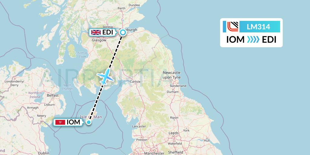 LM314 Flight Status Loganair: Isle of Man to Edinburgh (LOG314)