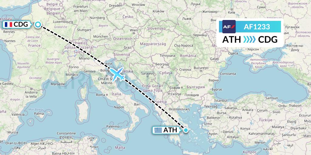 AF1233 Flight Status Air France: Athens to Paris (AFR1233)