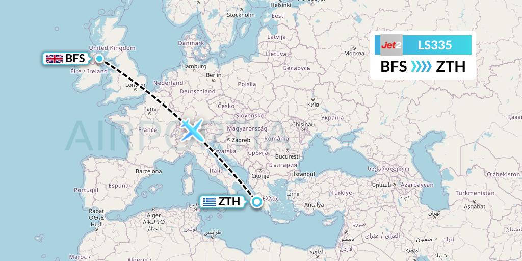 LS335 Flight Status Jet2: Belfast to Zakynthos (EXS335)