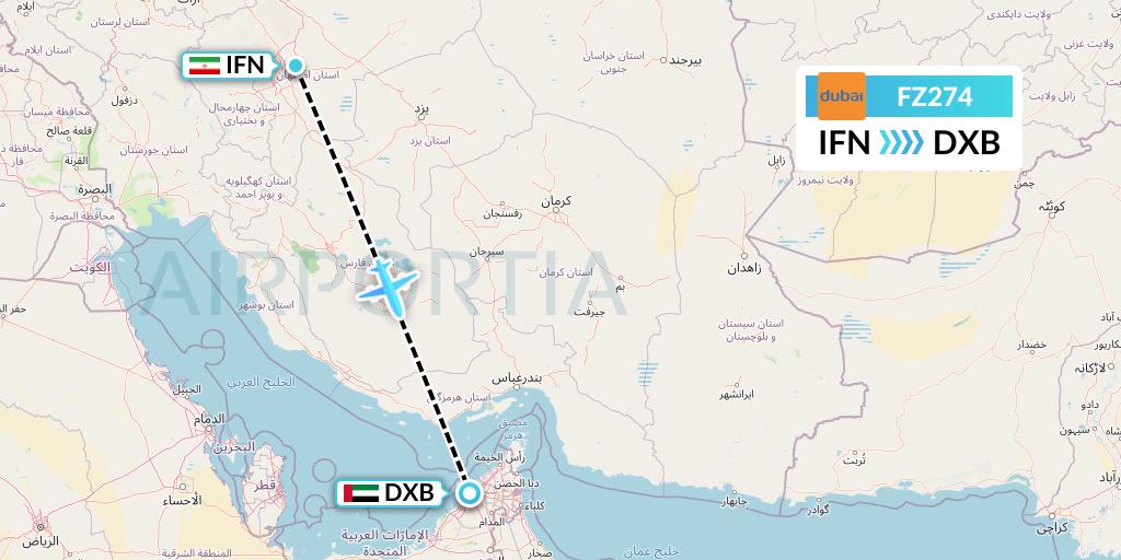 FZ274 Flight Status FlyDubai: Isfahan to Dubai (FDB274)