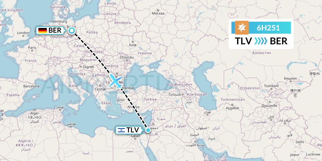 6H251 Flight Status Israir Airlines: Tel Aviv to Berlin (ISR251)