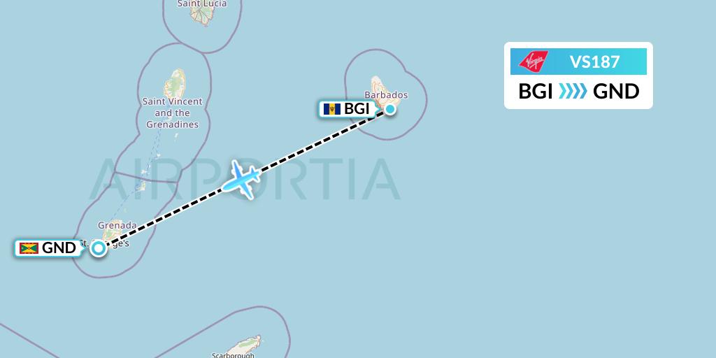 VS187 Flight Status Virgin Atlantic Airways: Bridgetown to Point ...