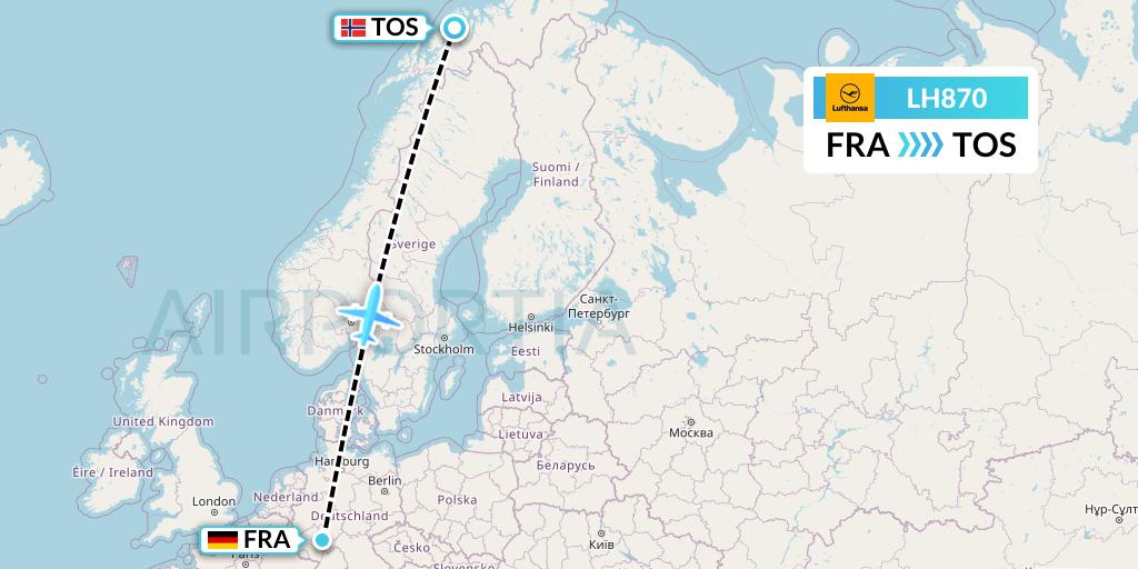 LH870 Flight Status Lufthansa: Frankfurt to Tromso (DLH870)