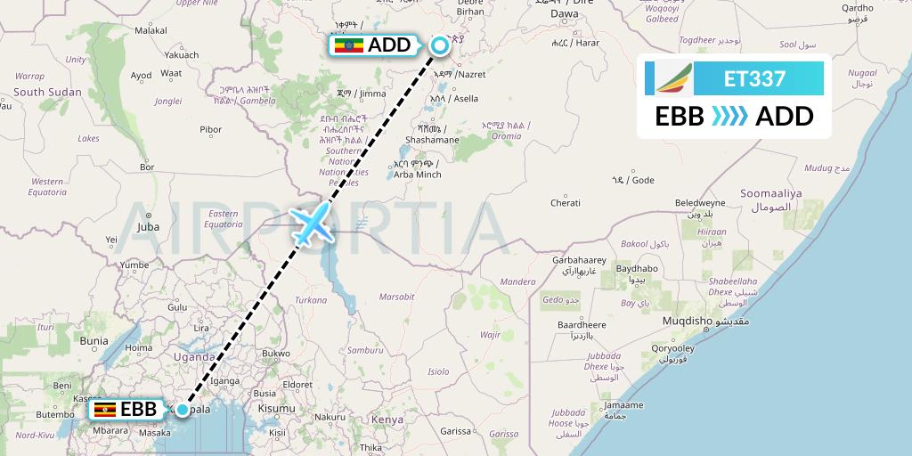 ET337 Flight Status Ethiopian Airlines: Entebbe to Addis Ababa (ETH337)