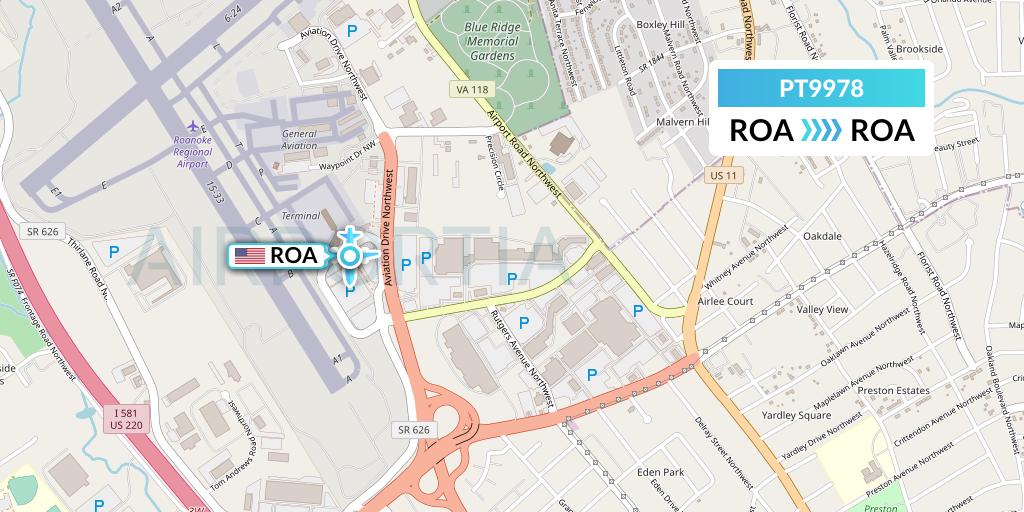 PT9978 Flight Status Piedmont Airlines: Roanoke to Roanoke (PDT9978)