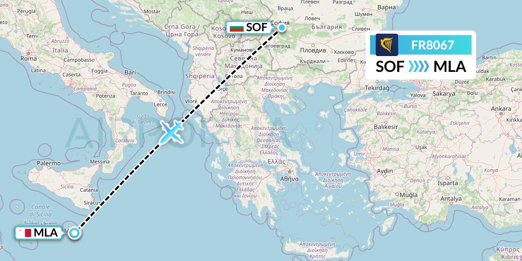 FR8067 Flight Status Ryanair: Sofia to Malta (RYR8067)