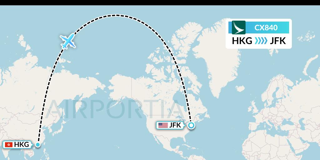 CX840 Flight Status Cathay Pacific: Hong Kong to New York (CPA840)