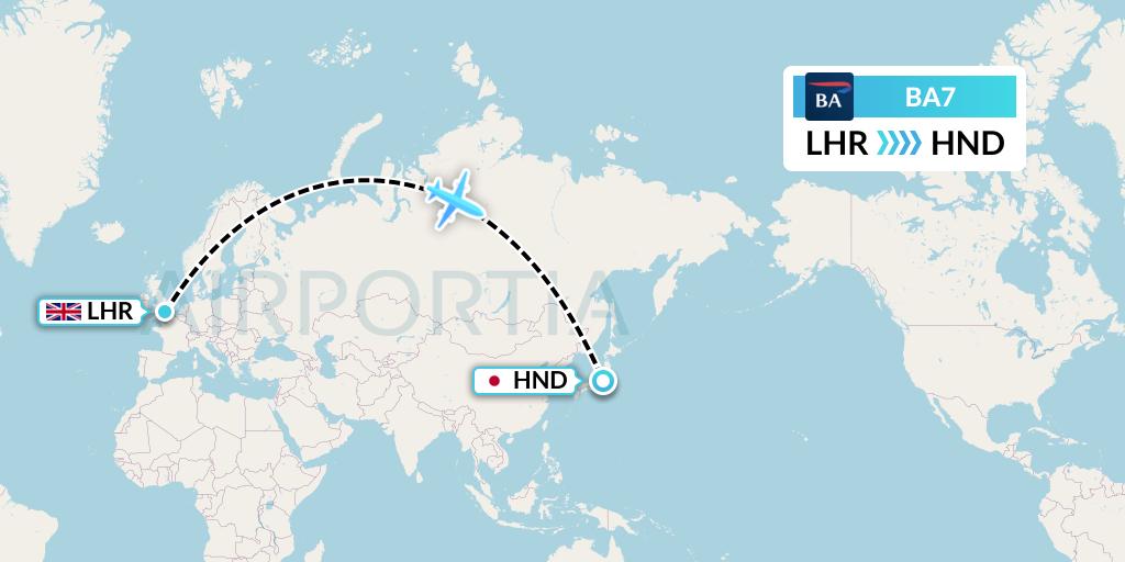 BA7 Flight Status British Airways: London to Tokyo (BAW7)