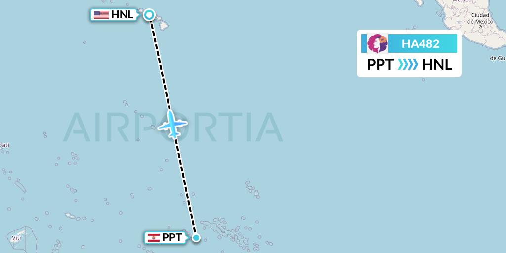 HA482 Flight Status Hawaiian Airlines: Papeete to Honolulu (HAL482)