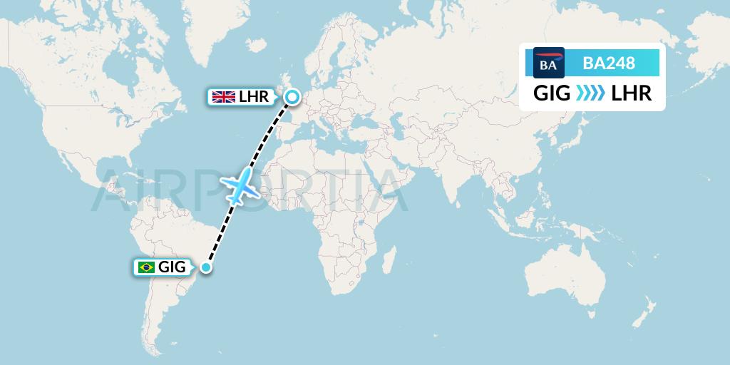 BA248 Flight Status British Airways: Rio de Janeiro to London (BAW248)