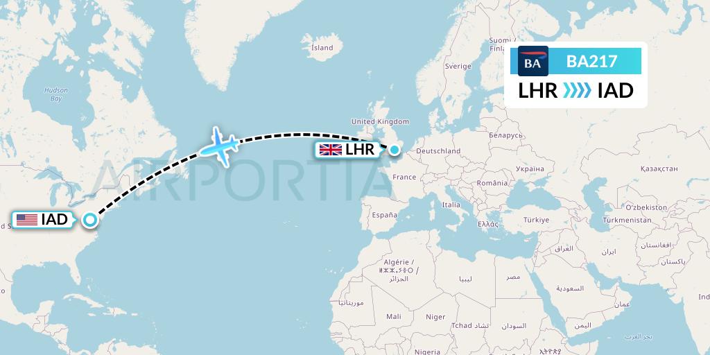 BA217 Flight Status British Airways: London to Washington (BAW217)