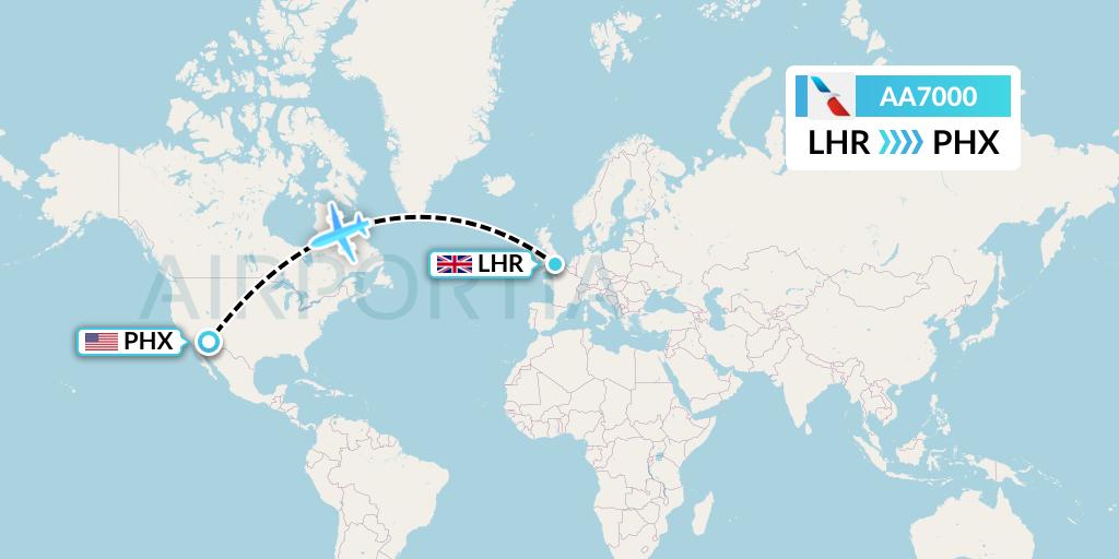 AA7000 Flight Status American Airlines: London to Phoenix (AAL7000)