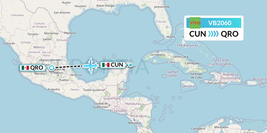 VB2060 Flight Status VivaAerobus: Cancun to Queretaro (VIV2060)