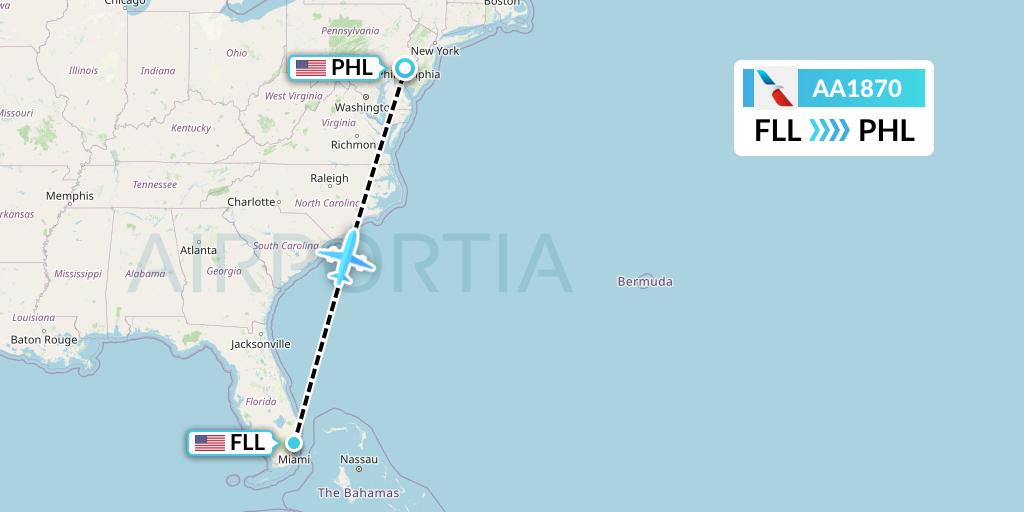 AA1870 Flight Status American Airlines: Fort Lauderdale to Philadelphia ...
