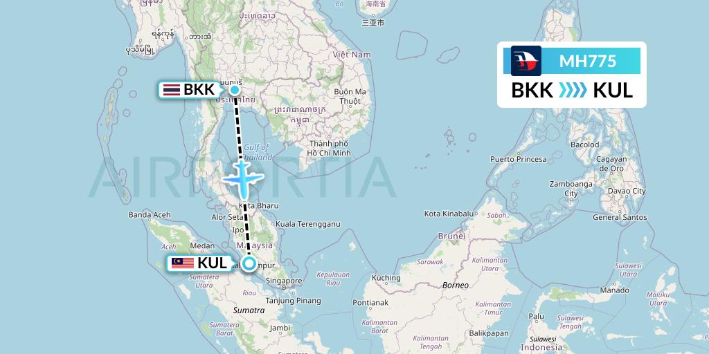 MH775 Flight Status Malaysia Airlines: Bangkok to Kuala Lumpur (MAS775)