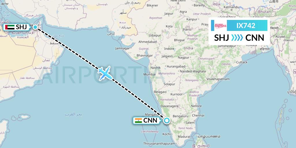 IX742 Flight Status Air India Express: Sharjah to Mattannur (AXB742)