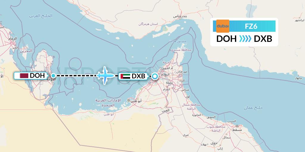FZ6 Flight Status FlyDubai: Doha to Dubai (FDB6)
