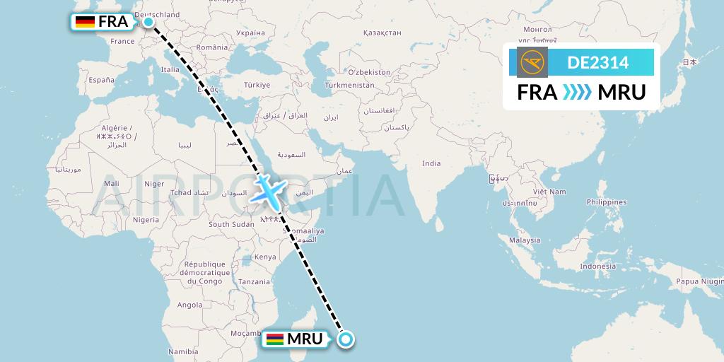 DE2314 Flight Status Condor: Frankfurt to Port Louis (CFG2314)