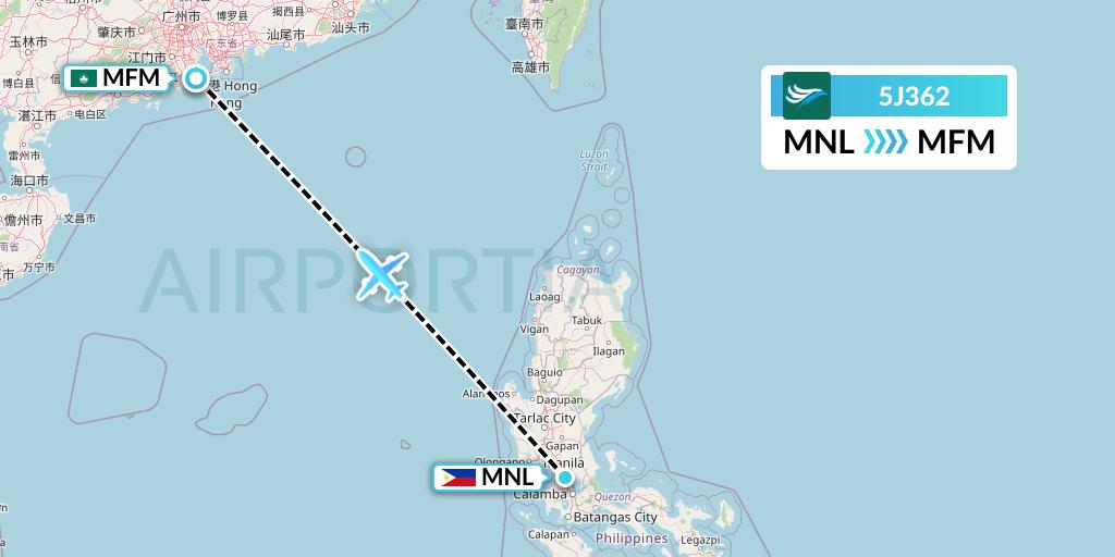 5J362 Flight Status CEBU Pacific Air: Manila to Macau (CEB362)