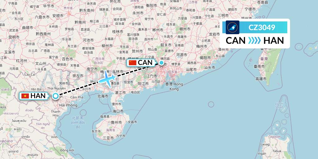 CZ3049 Flight Status China Southern Airlines: Guangzhou to Hanoi (CSN3049)