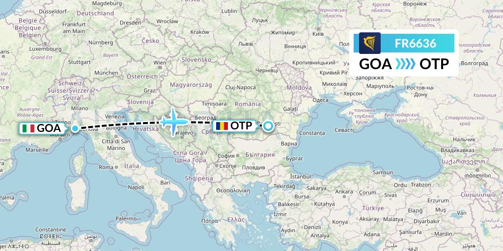 FR6636 Flight Status Ryanair: Genoa to Bucharest (RYR6636)