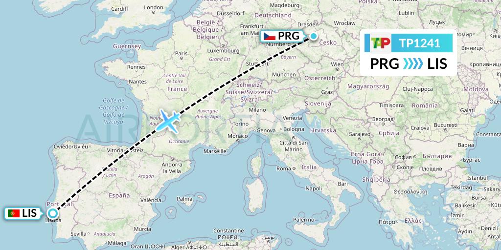 TP1241 Flight Status TAP Portugal: Prague to Lisbon (TAP1241)