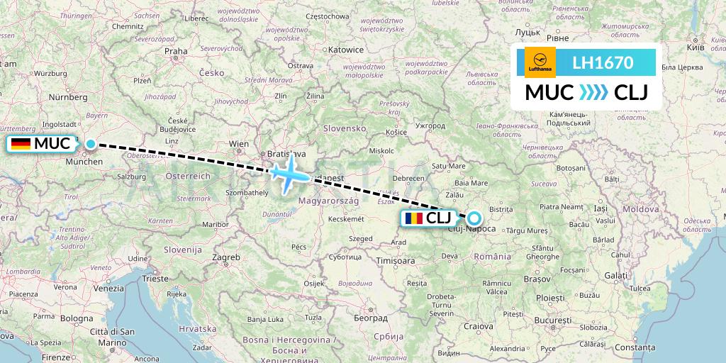 LH1670 Flight Status Lufthansa: Munich to Cluj-Napoca (DLH1670)