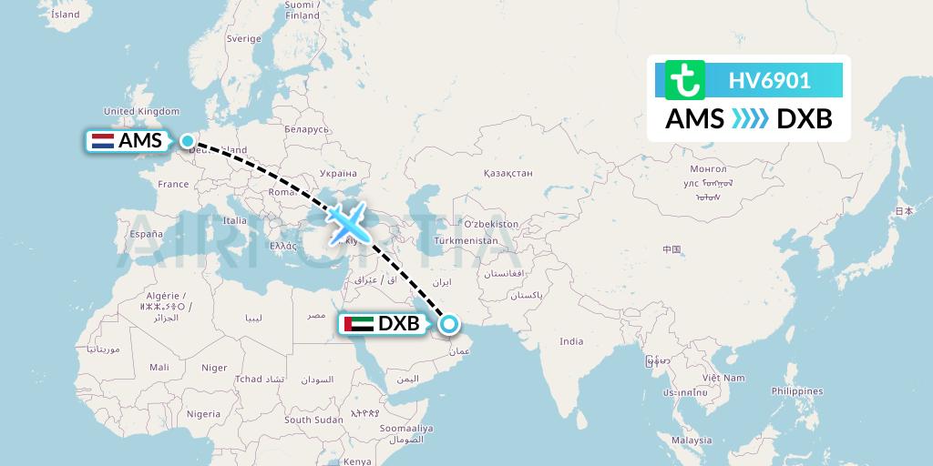 HV6901 Flight Status Transavia: Amsterdam to Dubai (TRA6901)