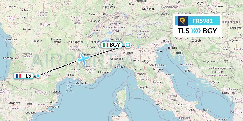 FR5981 Flight Status Ryanair: Toulouse to Milan (RYR5981)