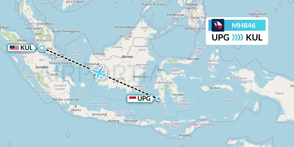 MH846 Flight Status Malaysia Airlines: Makassar to Kuala Lumpur (MAS846)