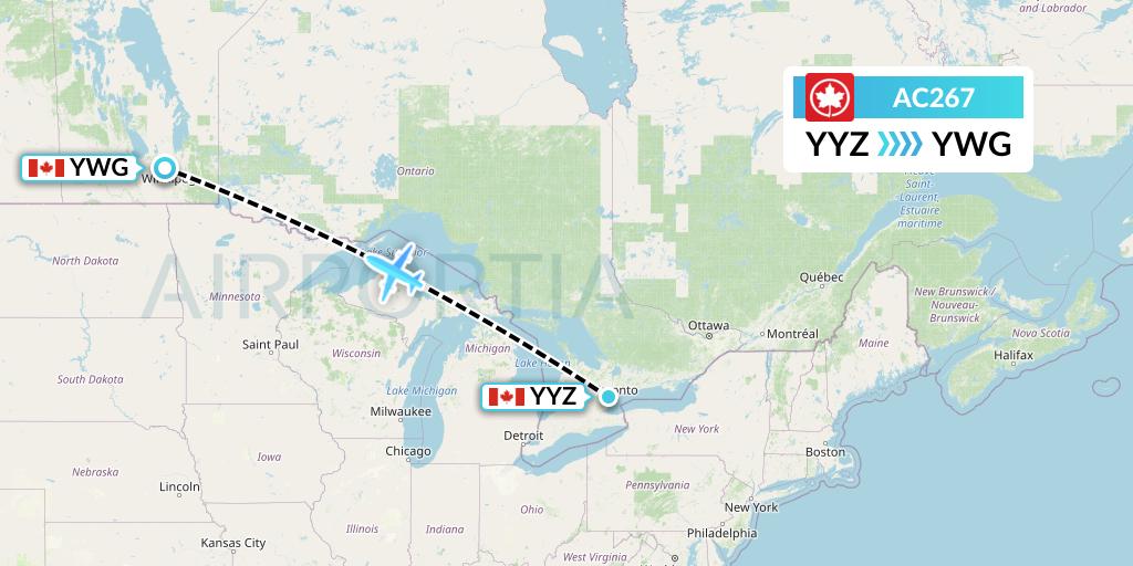 AC267 Flight Status Air Canada: Toronto to Winnipeg (ACA267)