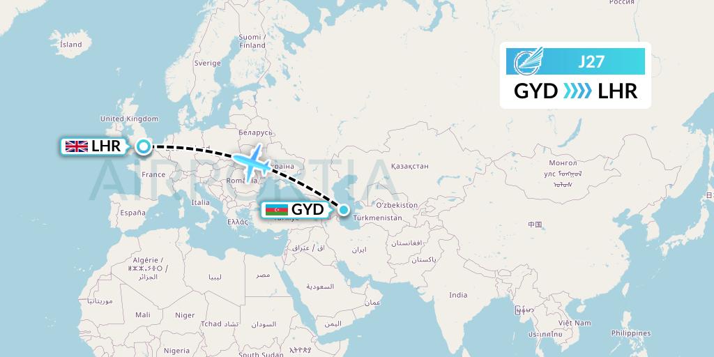 J27 Flight Status Azerbaijan Airlines: Baku to London (AHY7)