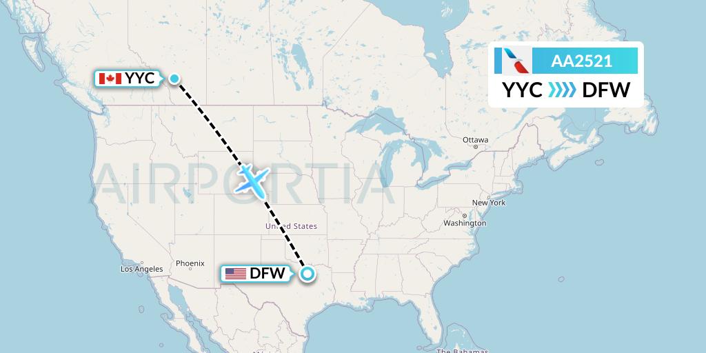 AA2521 Flight Status American Airlines: Calgary to Dallas (AAL2521)