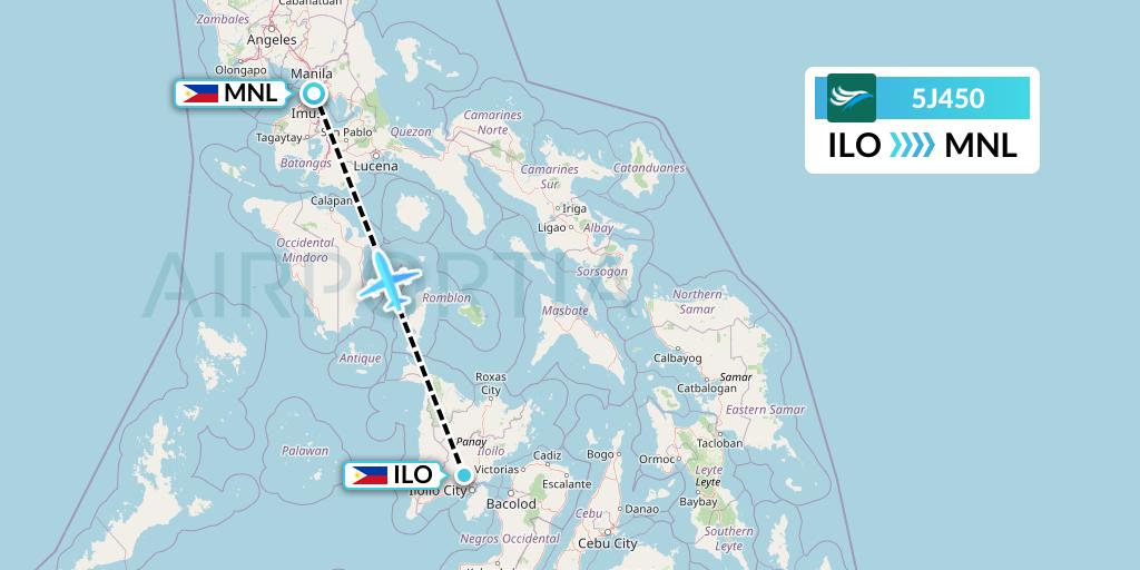 5J450 Flight Status CEBU Pacific Air: Iloilo to Manila (CEB450)