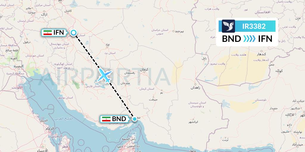 IR3382 Flight Status Iran Air: Bandar Abbas to Isfahan (IRA3382)