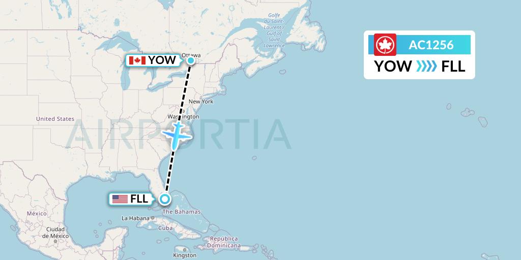 AC1256 Flight Status Air Canada: Ottawa to Fort Lauderdale (ACA1256)