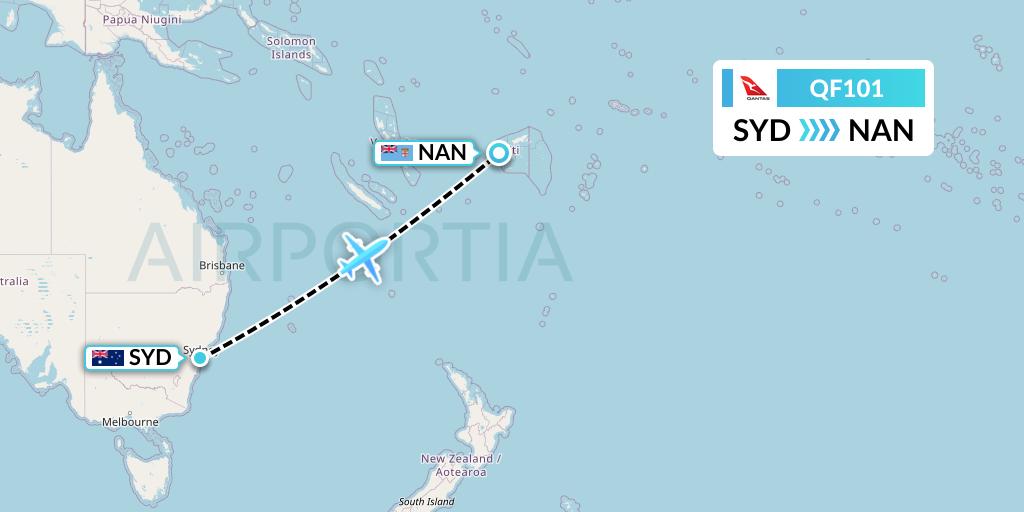 QF101 Flight Status Qantas: Sydney to Nadi (QFA101)