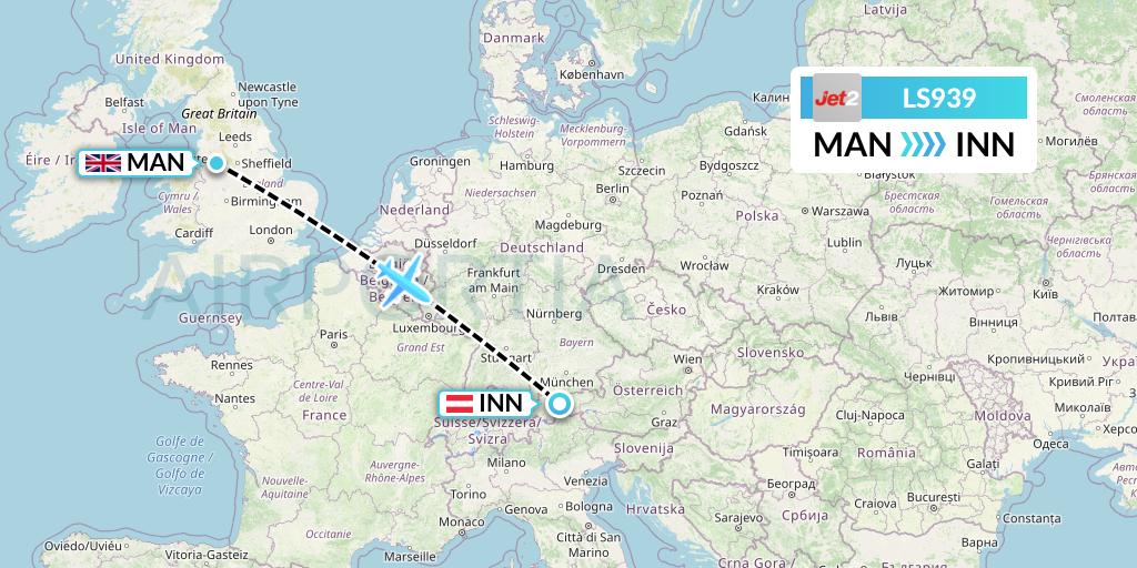 LS939 Flight Status Jet2: Manchester to Innsbruck (EXS939)