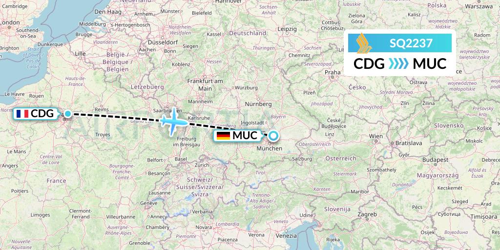 SQ2237 Flight Status Singapore Airlines: Paris to Munich (SIA2237)